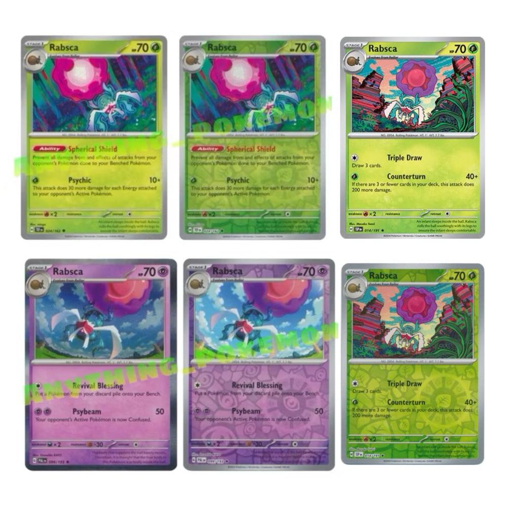 Pokemon Card - Rabsca (024/162), (099/193), (014/191) - HOLO/REVERSE ...