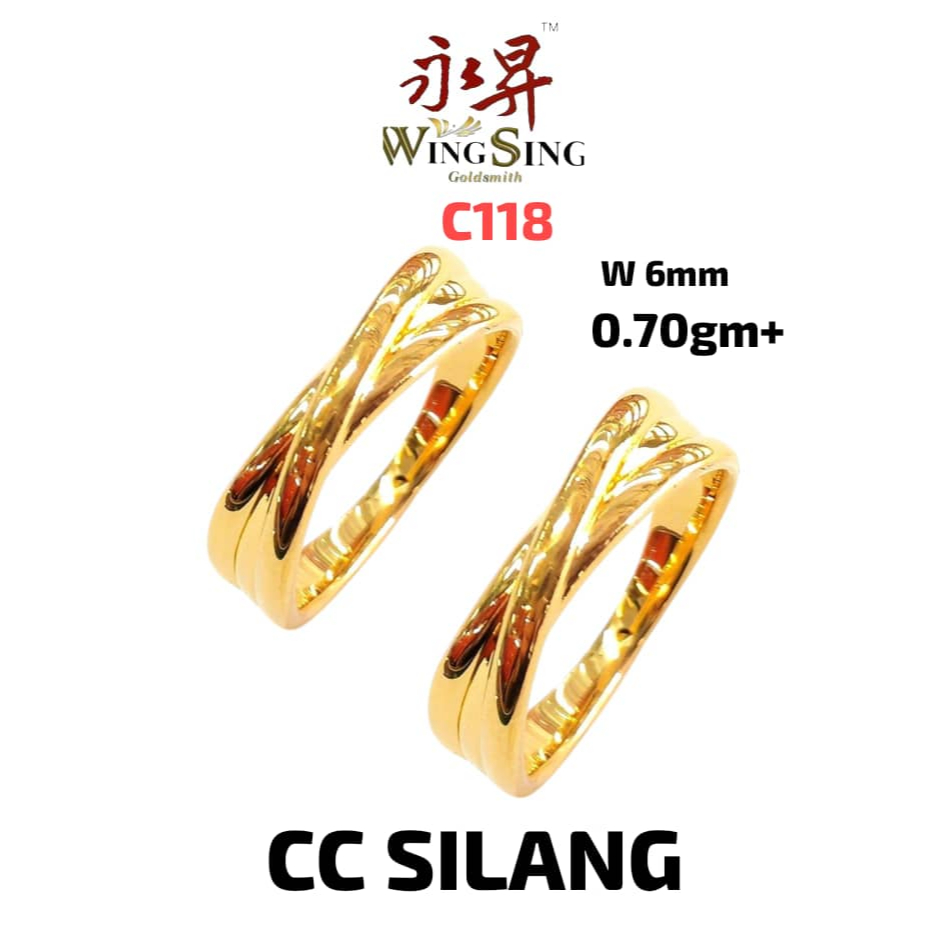 Wing Sing 5G Cincin CBR Silang 3Layer Fesyen Emas Tulen 916 / 5D 916 ...