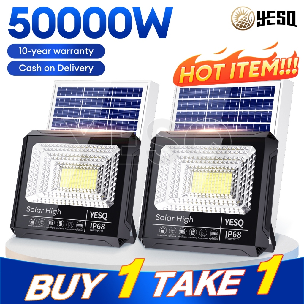 YESQ Lampu solar light outdoor lighting 25000W Solar Spotlight solar ...