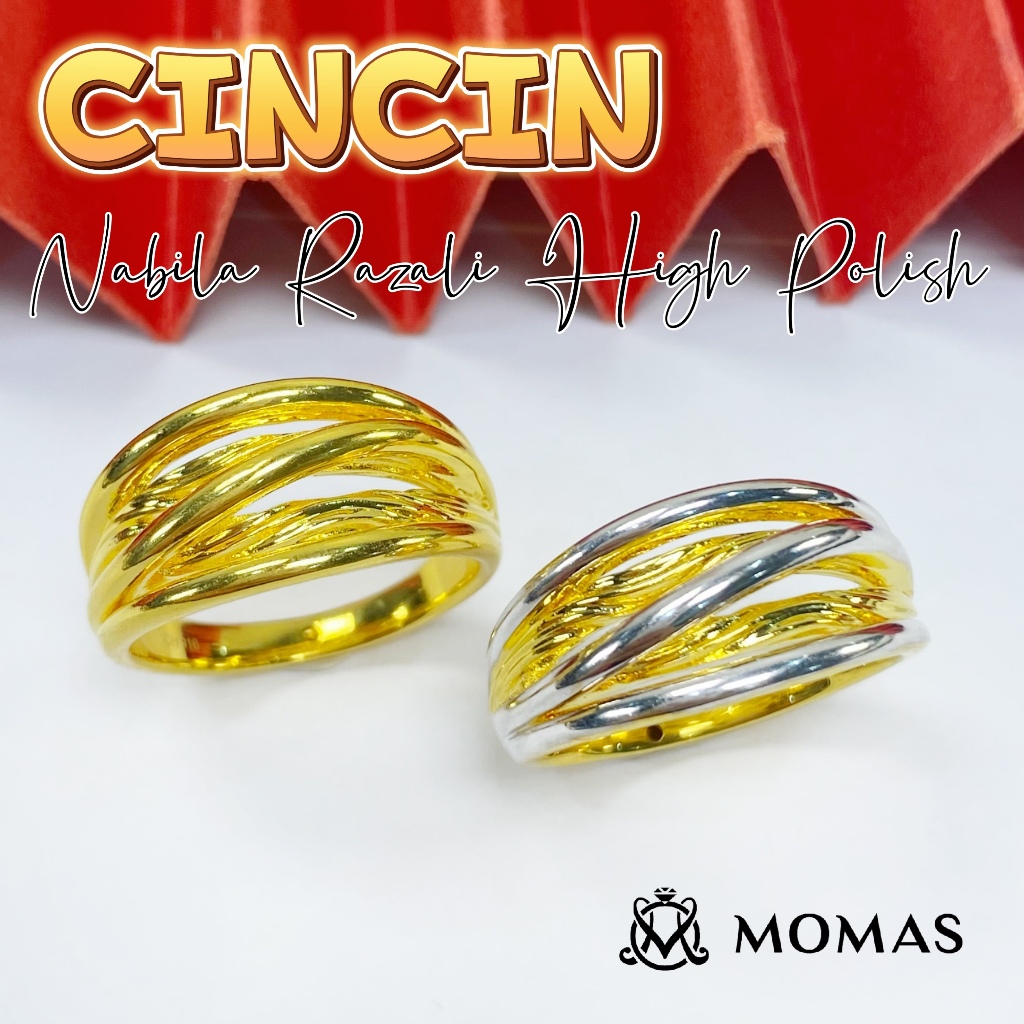 Cincin Nabila Razali High Polish 5D NEW DESIGN !! Emas 916 Original ...