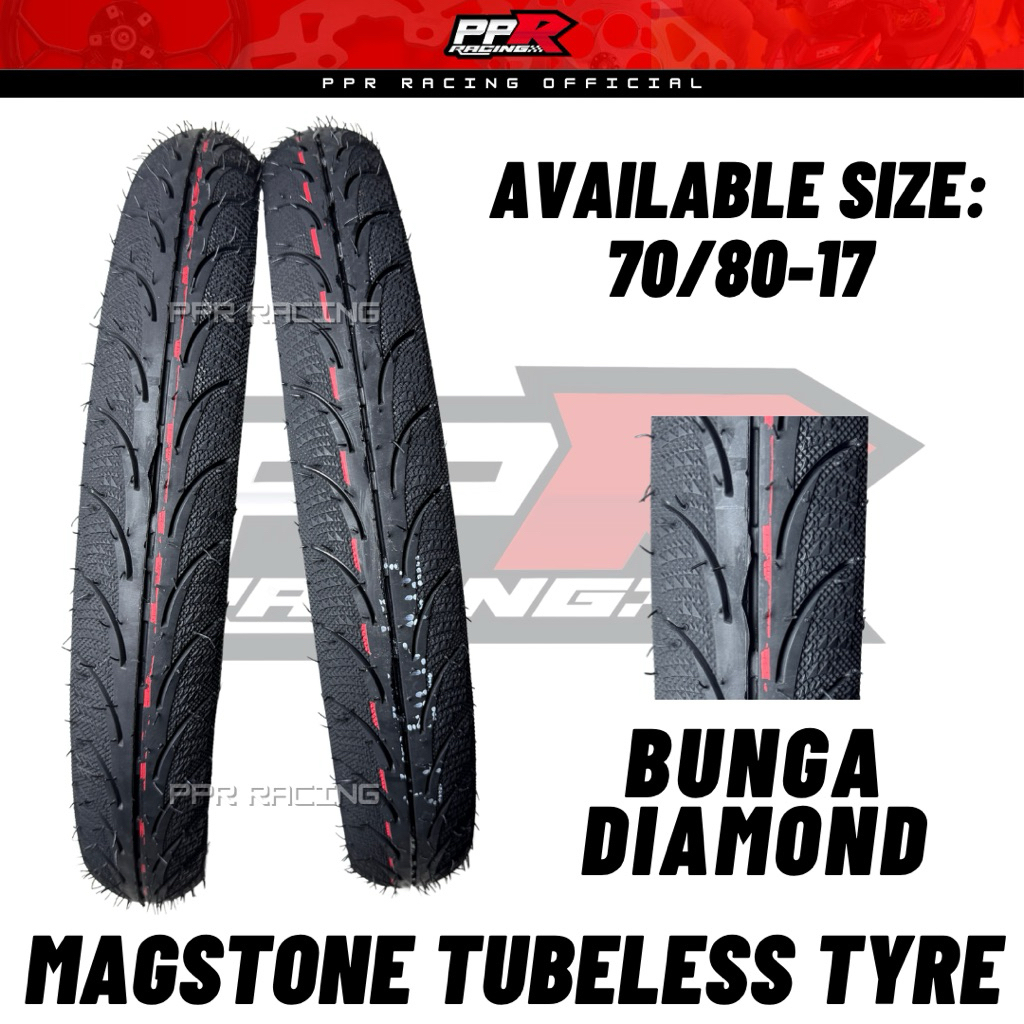 BUNGA MAXXIS DIAMOND MAGSTONE TUBELESS TYRE TAYAR 70/80 GRT | Shopee ...