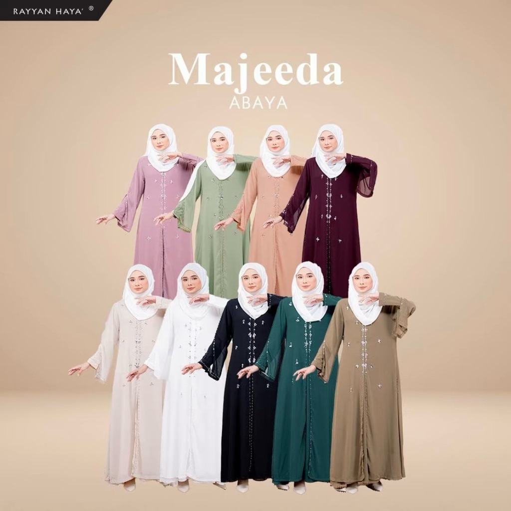 SALE Rayyan Haya’ Majeeda Abaya {READYSTOCK} 2 piece Abaya Chiffon with ...