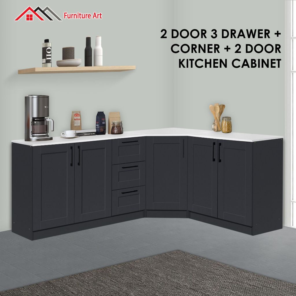 Furniture Art Corner Kitchen Cabinet/ L shape Kitchen Cabinet / Kabinet ...