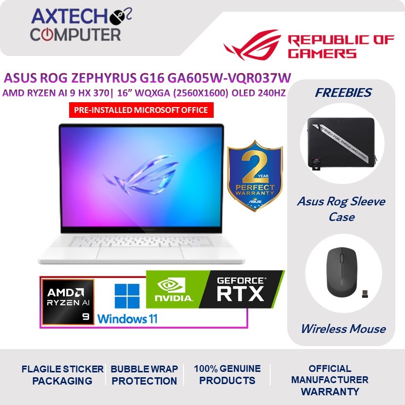 Asus ROG Zephyrus G16 GA605W-VQR037W OLED 16'' 2.5K+ 240Hz Gaming ...