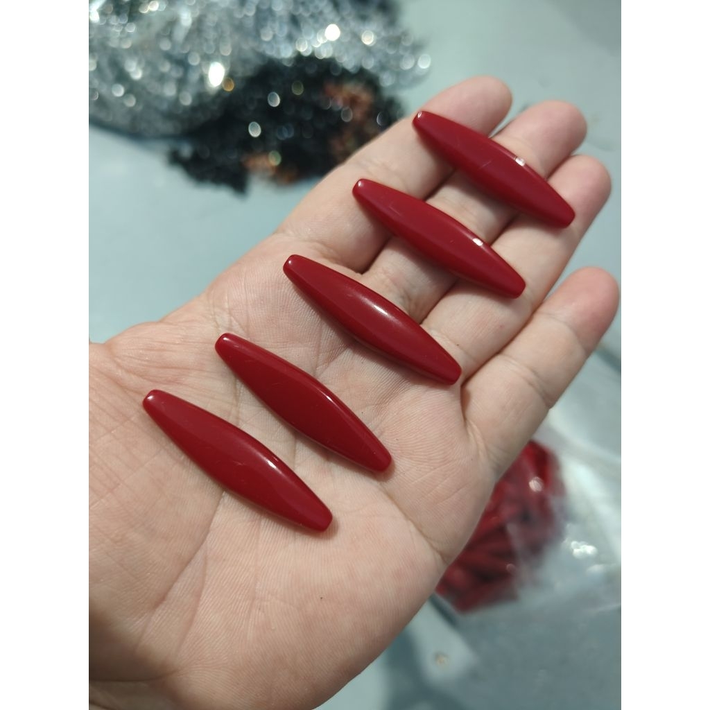 10x41mm Manik Panjang Akrilik Long Acrylic Beads (color long lasting ...