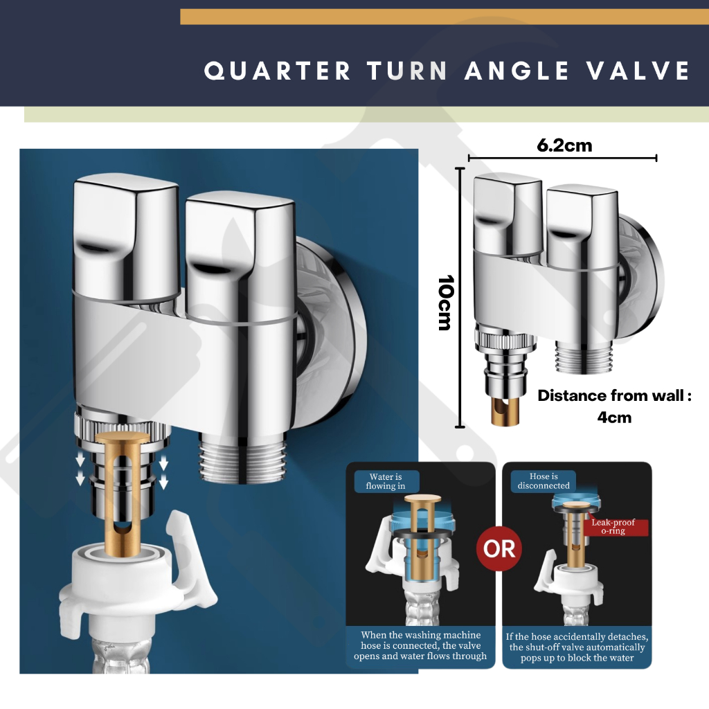 CLEVO Quarter Turn Angle Valve | One Way Two Way Angle Valve | Fully ...