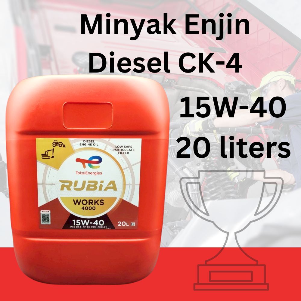 TOTAL RUBIA WORKS 4000 15W40 CK4 (20 LITERS) HEAVY DUTY DIESEL ENGINE ...