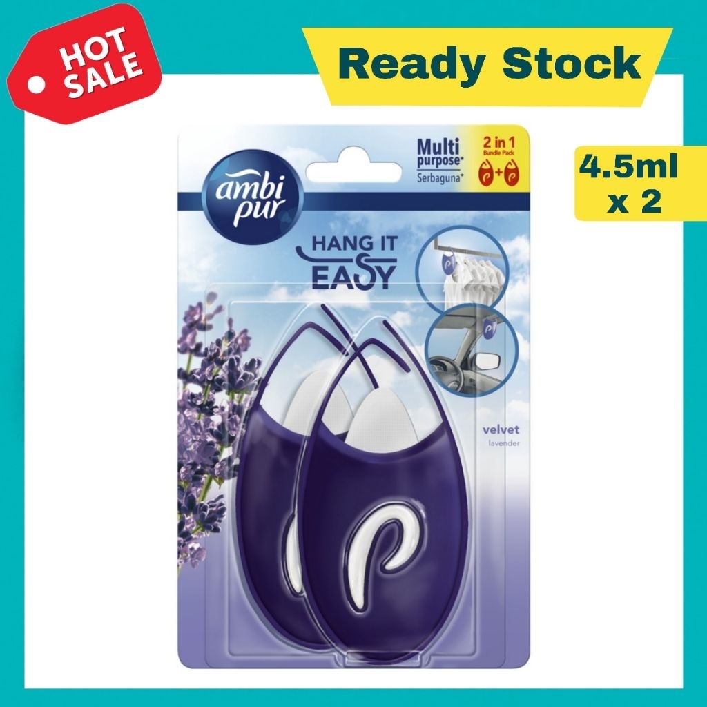 Ambi Pur Air Freshener Velvet Lavender Mini Fresh 4.5ml x 2 Twin Pack 玄 ...