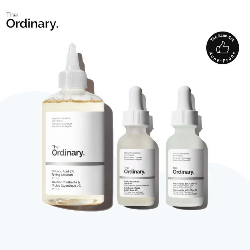 The Ordinary Pimple Remover Set Glycolic Acid 7% / Salicylic Acid 2% ...