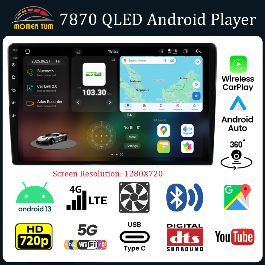 🔥READY STOCK FYT 7870 S QLED Car Android Player (1280*720, 9/10 Inch ...
