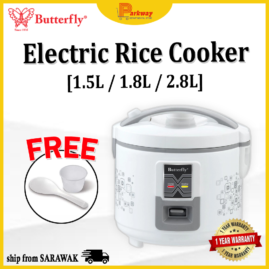 Butterfly Rice Cooker 1.5L 1.8L 2.8L Periuk Nasi Elektrik Cooking Pot ...