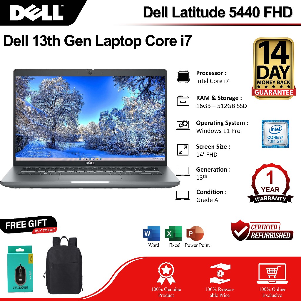 Dell Latitude 13th Gen Intel i7/i5 Touchscreen Flip Dell-5440/5430/7530 ...
