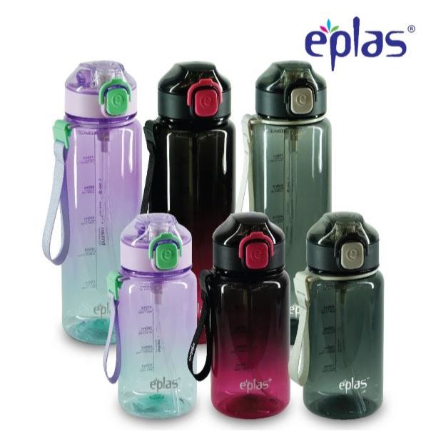 EPLAS MODERN 650/1000ml One Touch Multicolour Water Bottle W/Spring ...