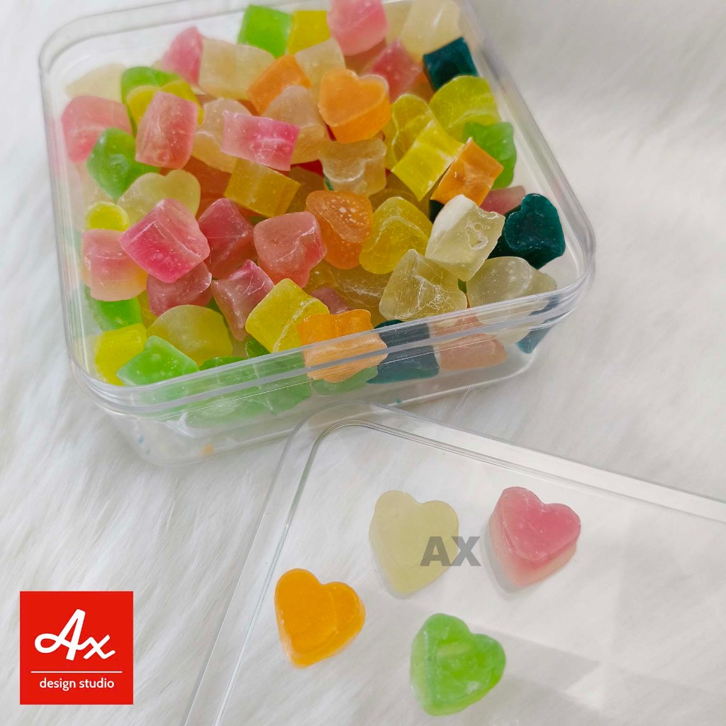 LOVE Mini Heard Shape Agar-agar Kering Candy / Kohakutou Crystal Gummy ...
