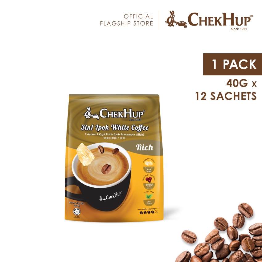 [East Malaysia] Chek Hup 3 in 1 Ipoh White Coffee Rich (40g x 12s) | Shopee Malaysia