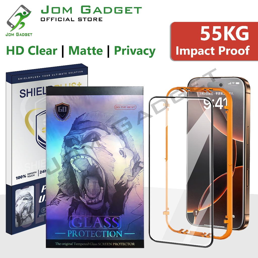 Tempered Glass Easy Install for IP 17 PRO MAX AIR 16 16E 15 PLUS 14 13 ...