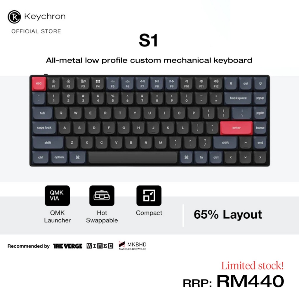 [Last Chance] Keychron S1 QMK Custom Mechanical Keyboard | RGB + Hot ...