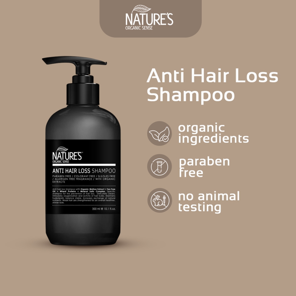Natures Organic Sense Anti Hair Loss Shampoo (300ml/1000ml) | Shopee ...