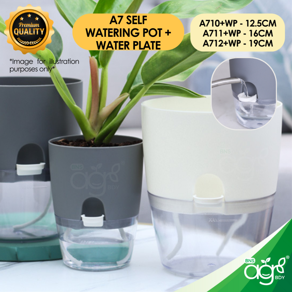 [With Water Plate] AgroBuddy Pasu Bunga Auto Siram A7| A7 High ...