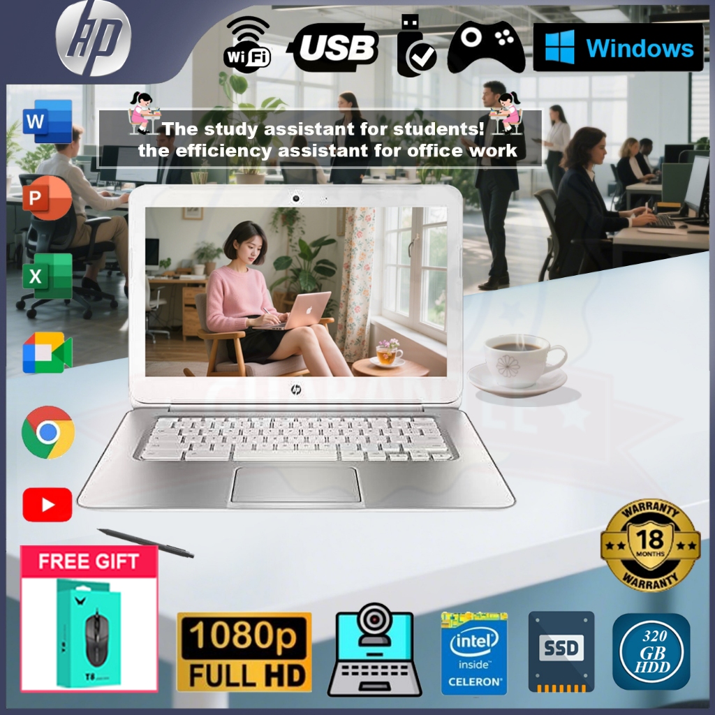 HP14 SMB laptop 14-inch White Windows 320GB HDD murah refurbished ...