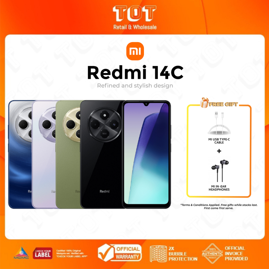 XIAOMI Redmi 14C (6+128GB/8+256GB) Immersive 6.88" Display I 50MP AI ...