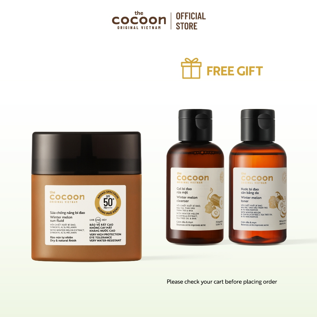 [B1G2| 12PM 4-8.7] COCOON Winter Melon Sun Fluid (50ml) protects the ...