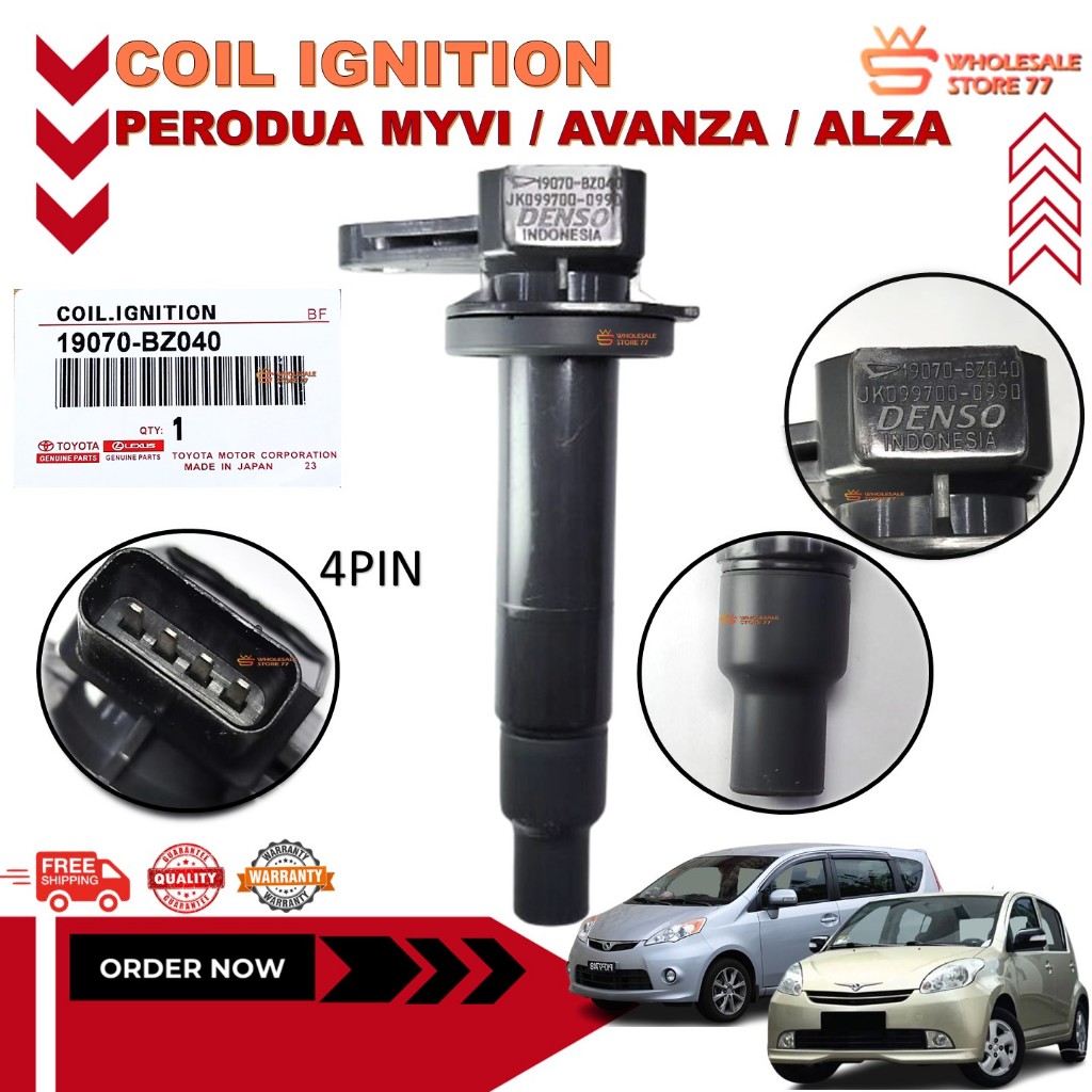 ORIGINAL | PERODUA MYVI / ALZA / TOYOTA AVANZA IGNITION PLUG COIL Coil ...