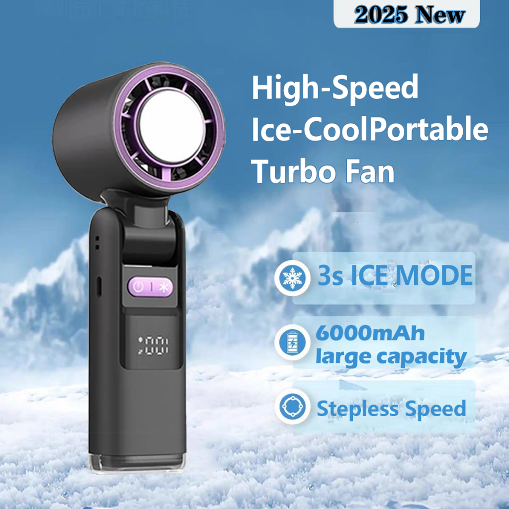 Fan Portable Turbo Fan High Speed kipas 6000mAh mini Foldable Hand fan ...