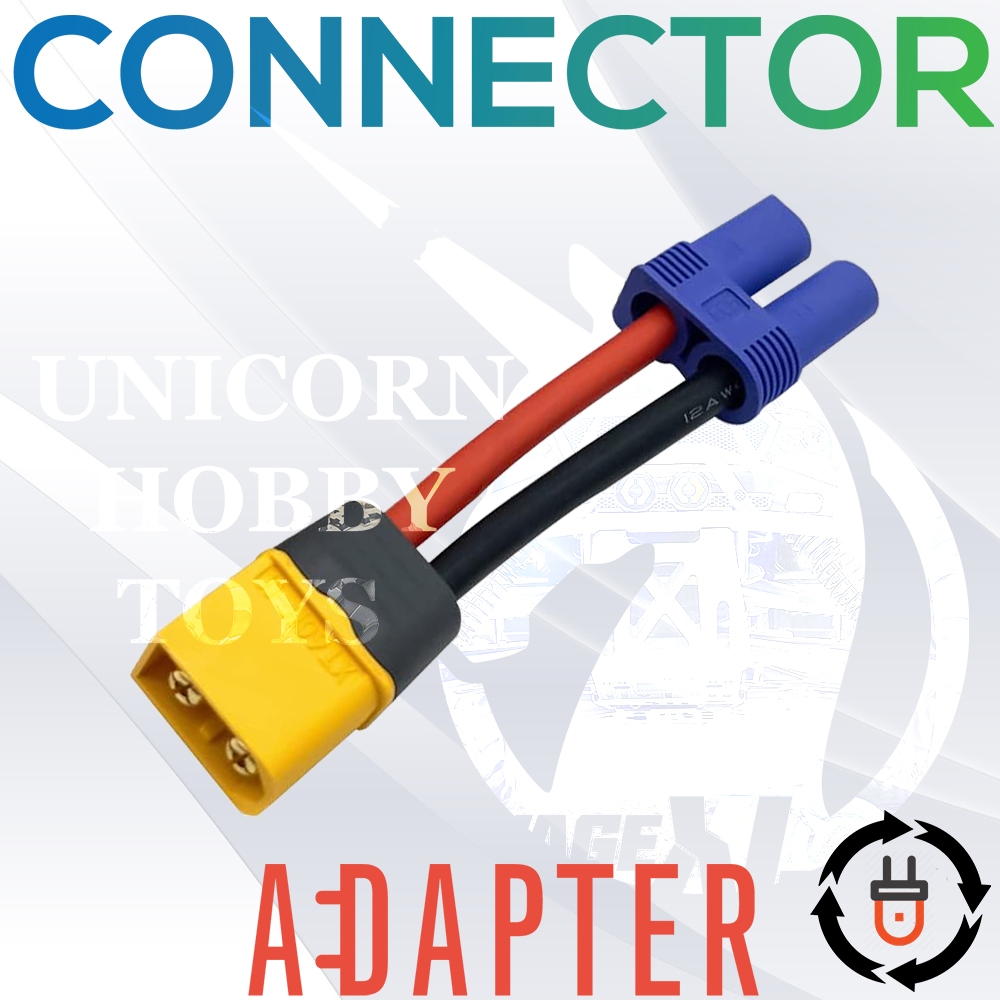 Arrma Axial Conversion Connector Adapter Plug EC5 / EC3 to TPlug Dean ...
