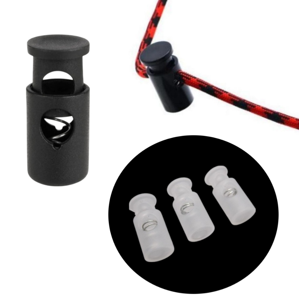 Plastic Cord Lock Stopper Cylinder Barrel Toggle Clip Garment ...