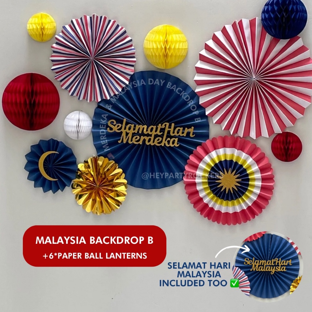 2025 Merdeka & Malaysia Day Decoration Backdrop with Selamat Hari ...