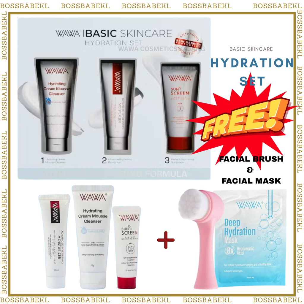 WAWA HYDRATION SET | WAWA SKINCARE F.O.C. HYDRATION MASK | Shopee Malaysia