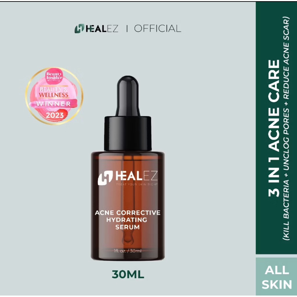 HEALEZ 𝗔𝗰𝗻𝗲 𝗖𝗼𝗿𝗿𝗲𝗰𝘁𝗶𝘃𝗲 Hydrating Serum - 30ML | Shopee Malaysia