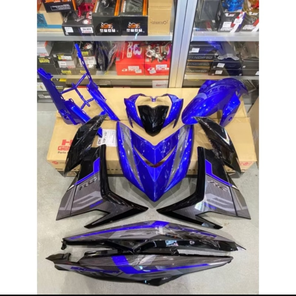 Y15 V1 V2 EXCITER RC BIRU HITAM TAMPAL SIAP STICKER COVER SET HLD ...