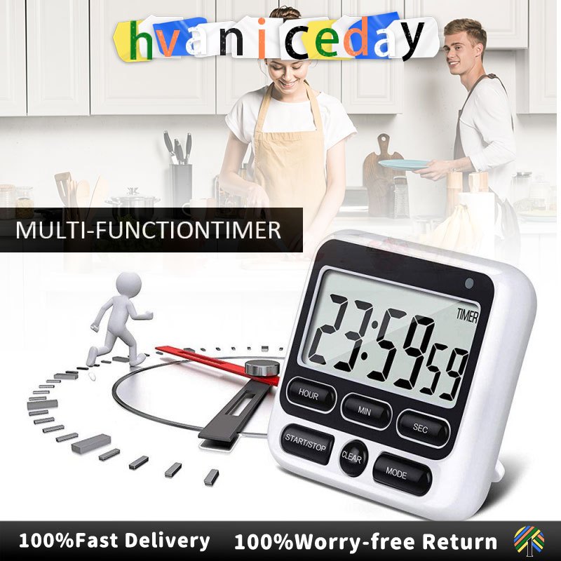 Digital Screen Kitchen Timer Kids Simple Clock Mini Small Stopwatch Big ...