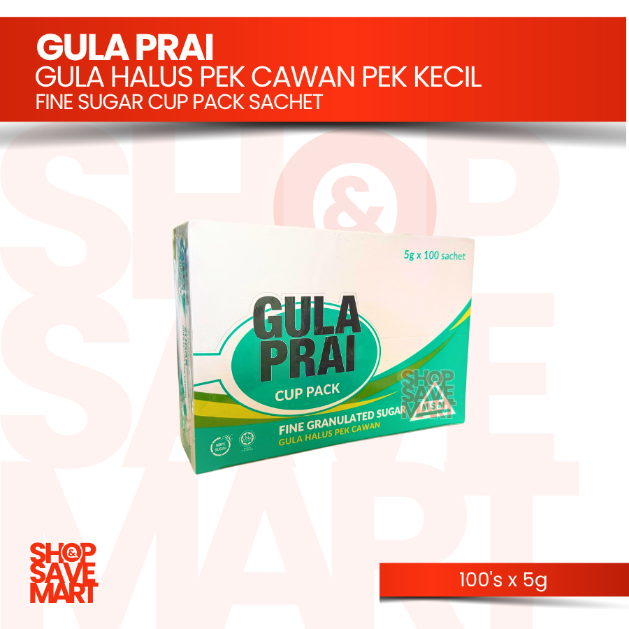 Gula Prai Cup Pack Fine Granulated Sugar 100's | Gula Prai Cup Pack ...