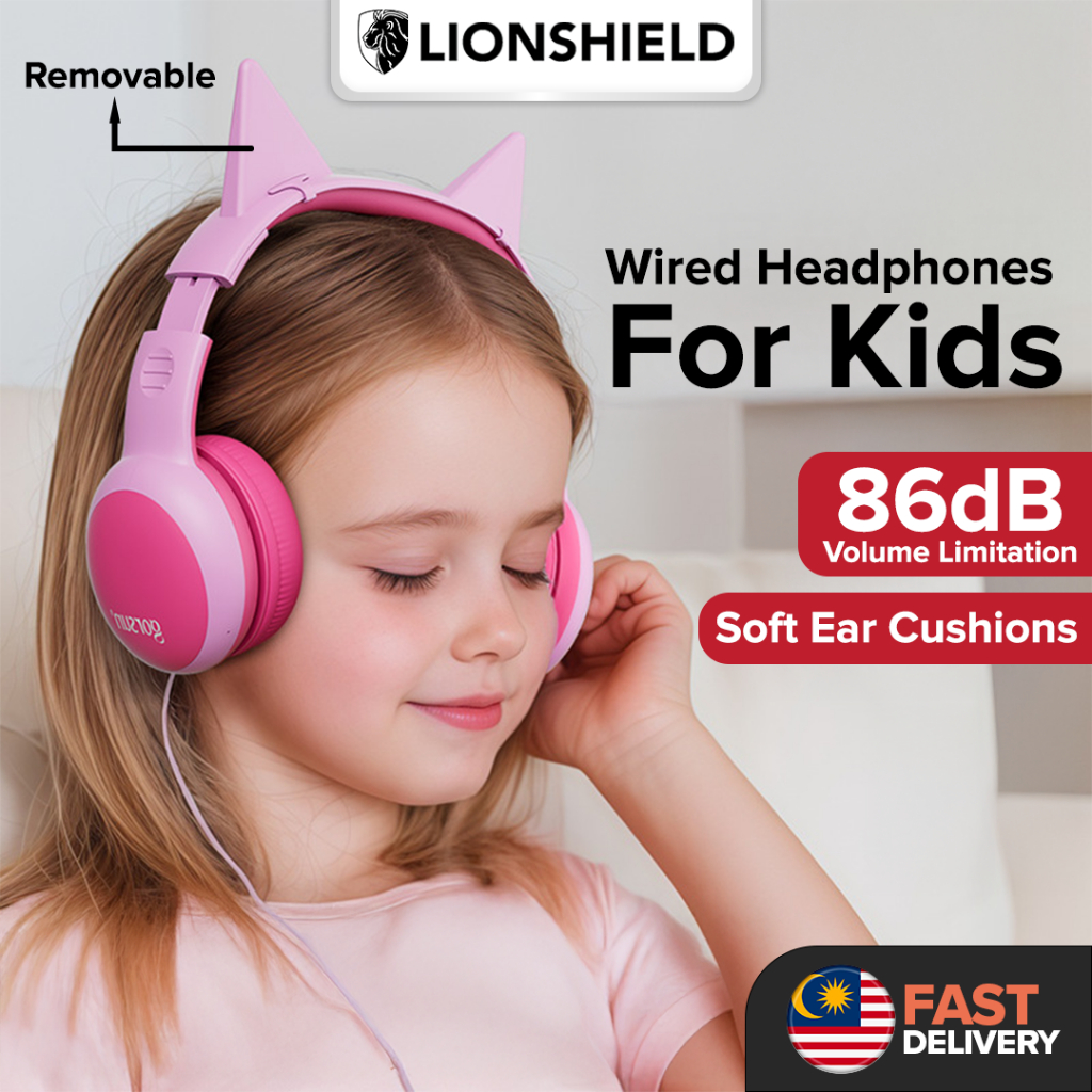 (MY) Gorsun Wired Headphones with Removable Cat Ears For Kids - Volume ...