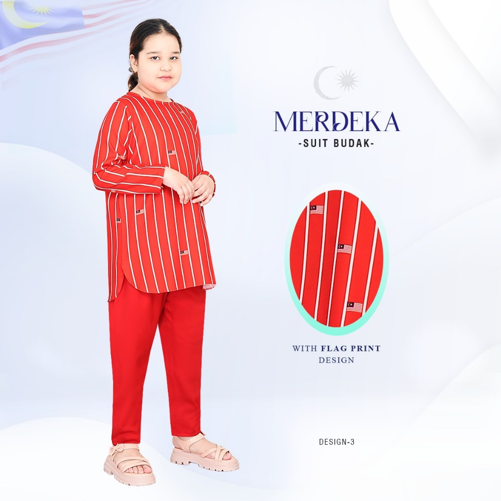 🎀NEW ARRIVAL 2025 🎀 Merdeka Suit for Budak with flag print by Naila ...