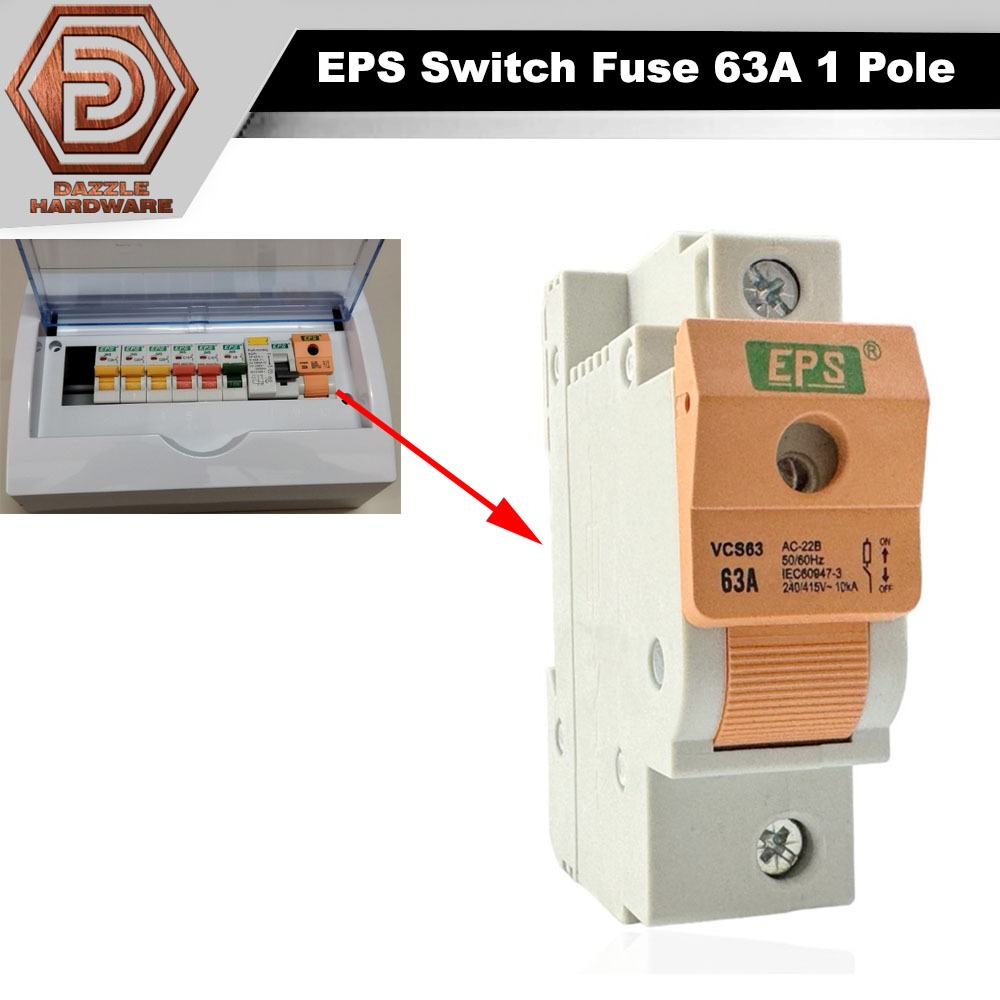 EPS Switch fuse 63A 1 pole MCB box switch fuse electrical safety switch ...