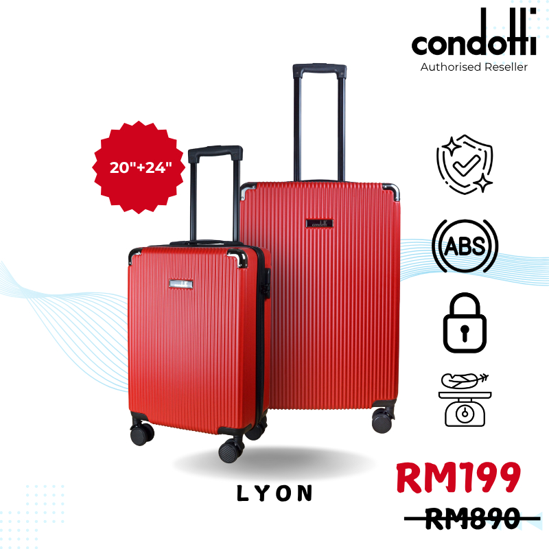 Condotti Lyon (20"+24") ABS Hard Case Superlight Luggage C6609 | Shopee ...