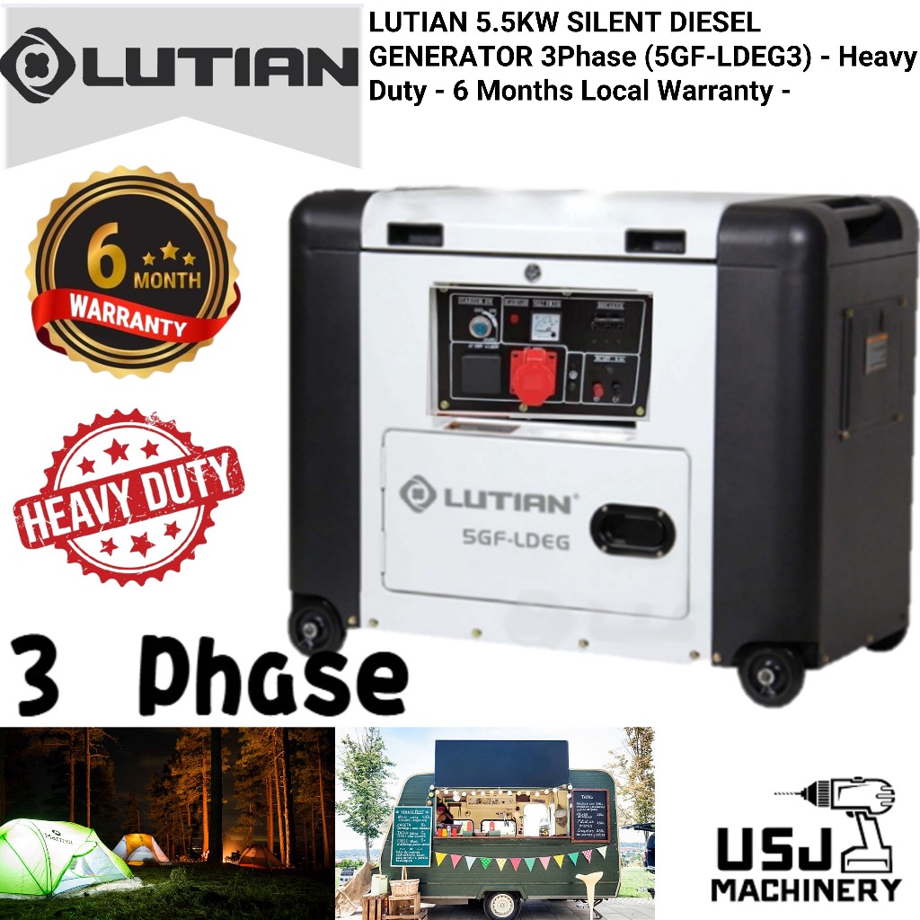 LUTIAN 5.5KW SILENT DIESEL GENERATOR 3Phase (5GF-LDEG3) - Heavy Duty ...