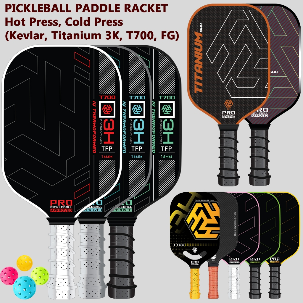 3H Pickleball Raket/Paddle Thermoformed - Materials Kevlar/Titanium ...