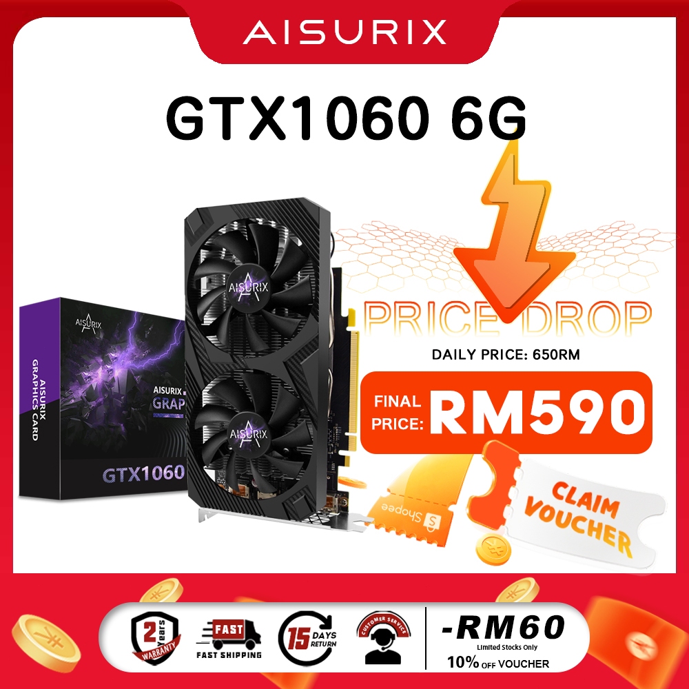 AISURIX GTX1060 6GB Graphics Card VGA GPU Video Card For Gaming Office ...
