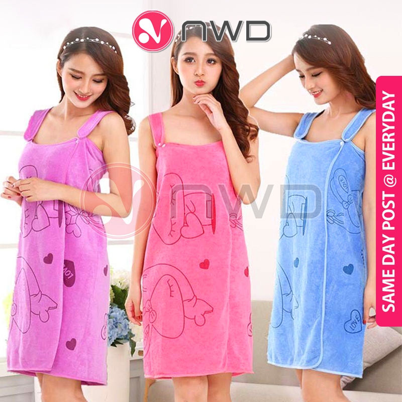 𝗦𝗧𝗥𝗢𝗡𝗚 𝗔𝗕𝗦𝗢𝗥𝗕𝗘𝗡𝗧 》Microfiber Wearable Bath Towels Quick Drying Night Wear Pajamas Bathrobe Towel ...