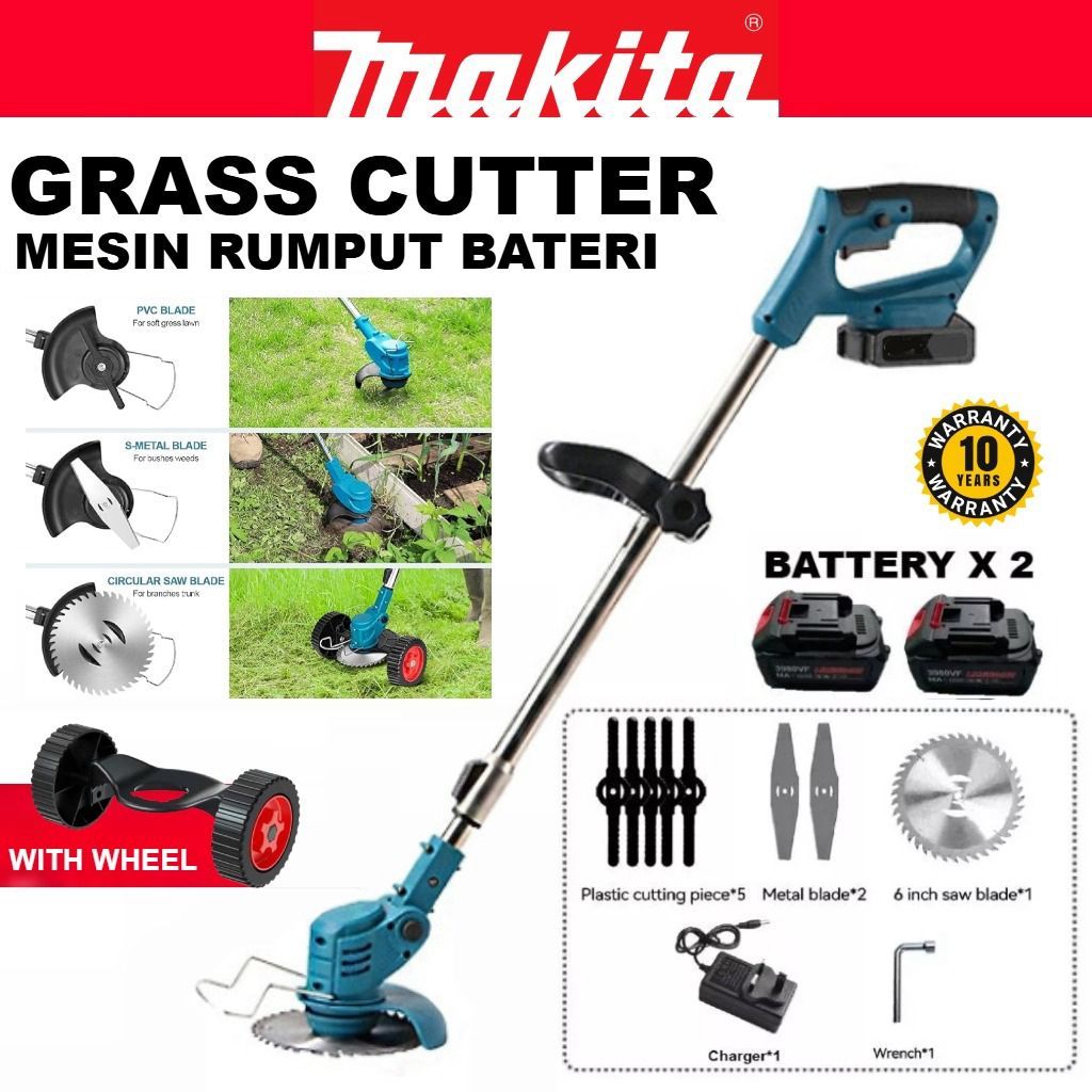 MAKITA Mesin Rumput Bateri Grass Cutter Machine Lawn Mower Mesin Rumput ...