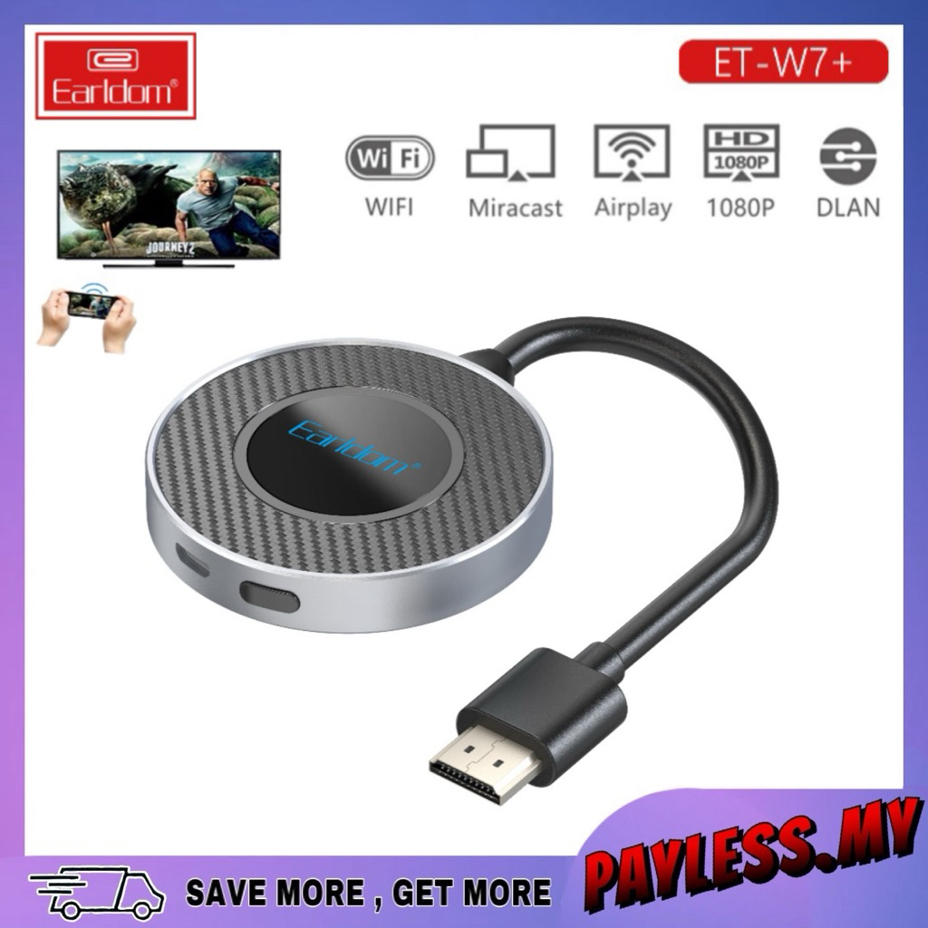 Earldom W7+ 4K Ultra HD Wireless Hdmi Screen Mirroring Display Dongle ...