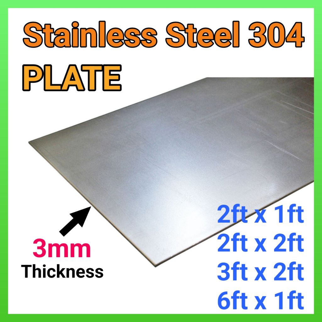 Papan Rata Stainless Steel 304 Plate 3mm(Stainless Steel) Thickness 3mm ...