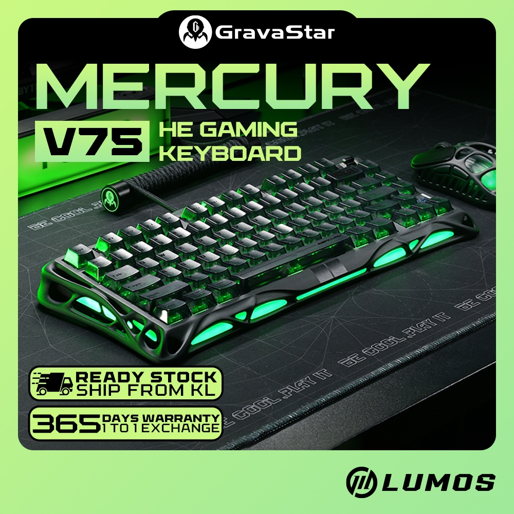 [READY STOCK] Gravastar Mercury V75 Stealth Black Mecha Gray HE Gaming ...