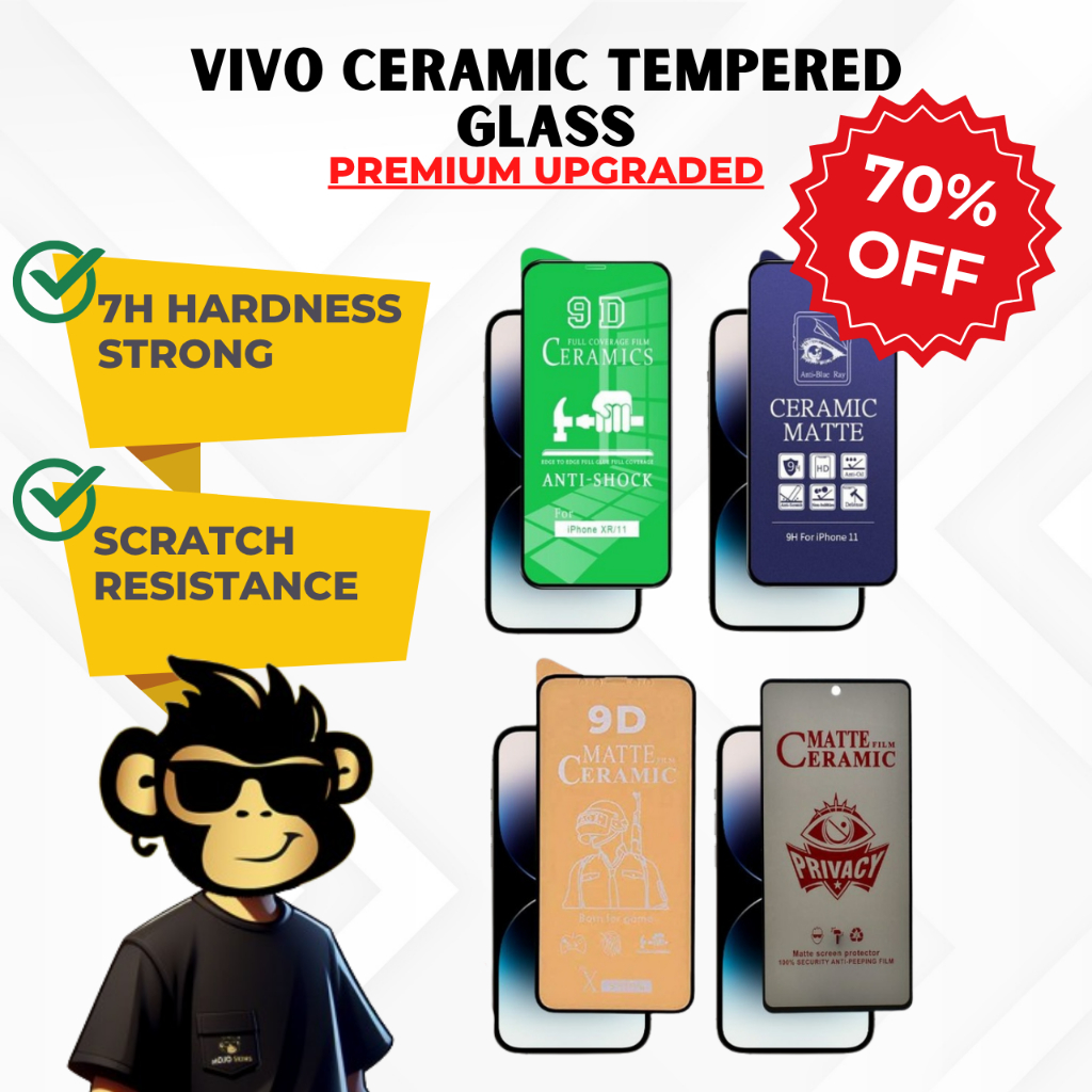 MOJOSKINS Vivo ceramic screen protector ceramic clear matte film Y02e ...