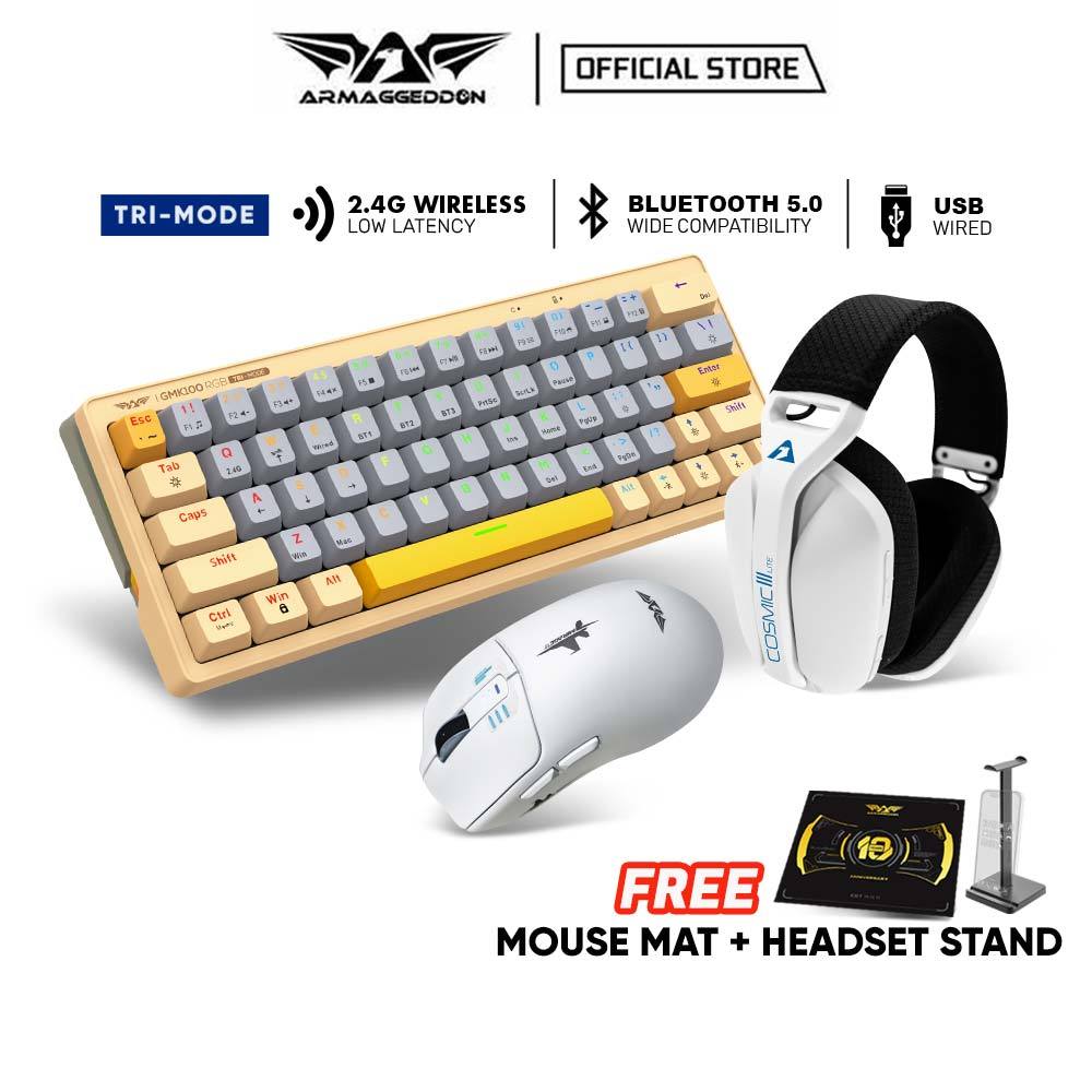 Armaggeddon GMK 100 Triple Mode Bluetooth Wireless 68 Key Gaming ...